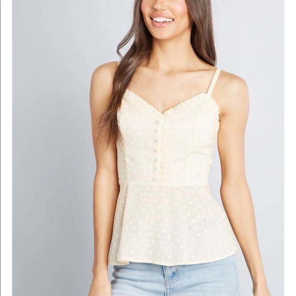 Modcloth | Tops | Yellow Polka Dot Top | Poshmark